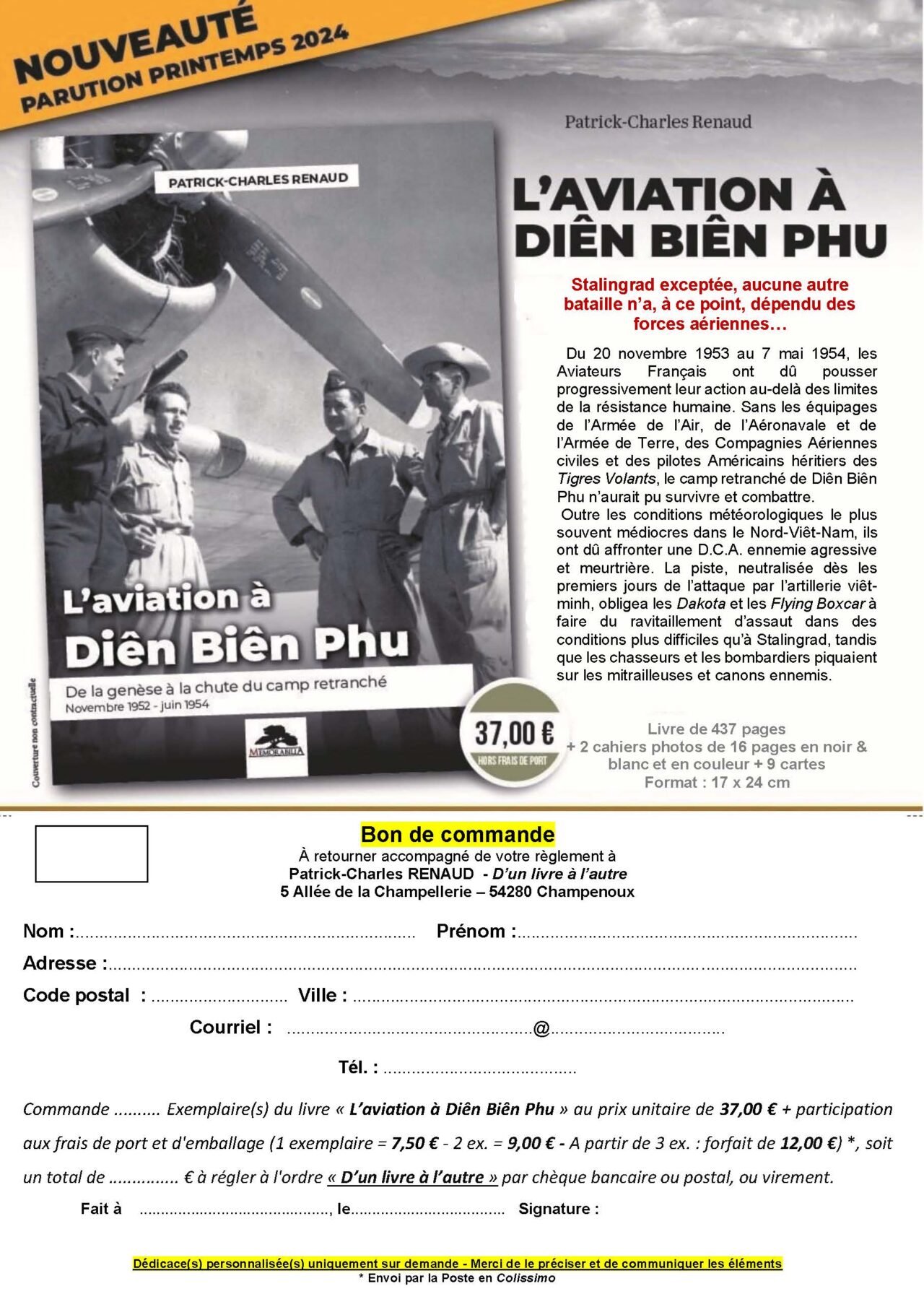 L'AVIATION A DIÊN BIÊN PHU de PATRICK-CHARLES RENAUD - UNSOR